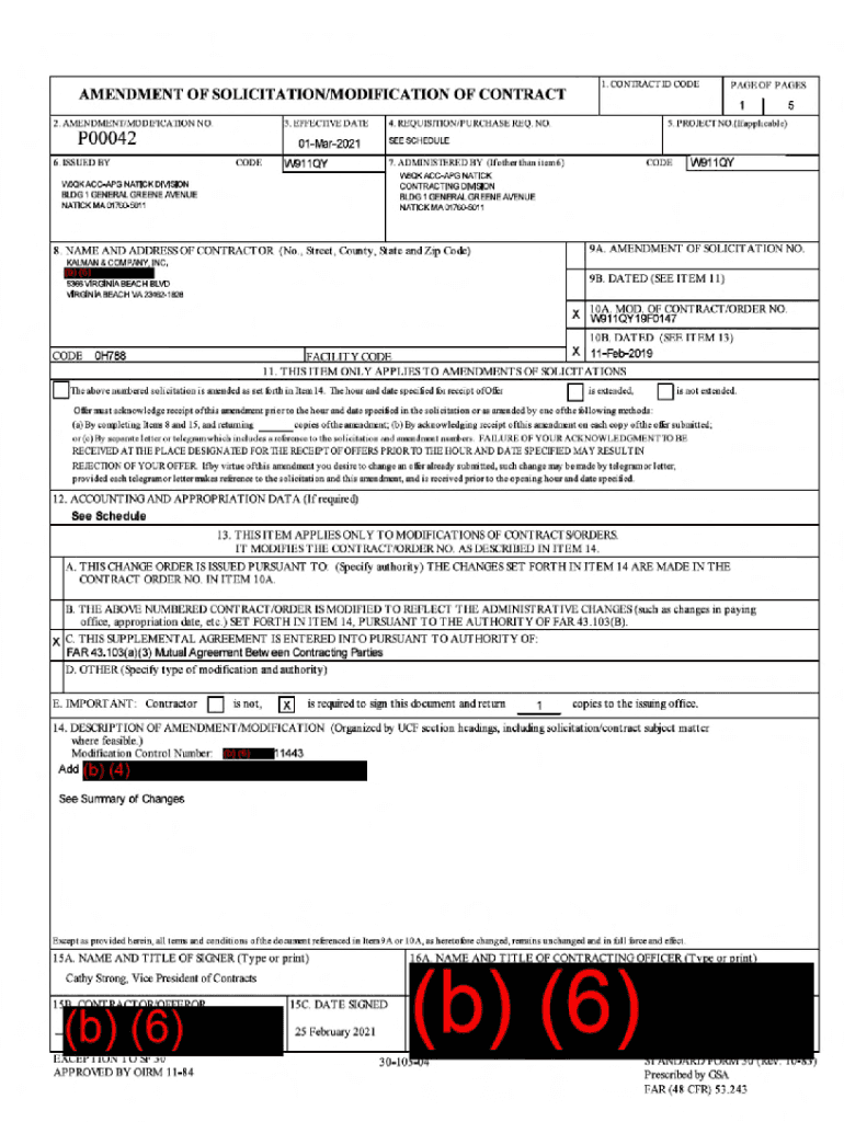 Fillable Online 1.CONTRACT ID CODE AMENDMENT OF SOLICITATION ...