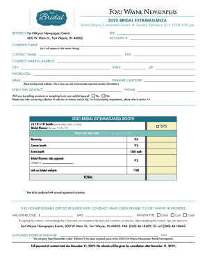 Fillable Online 13th Annual Bridal Extravaganza returns to Fort Wayne ...