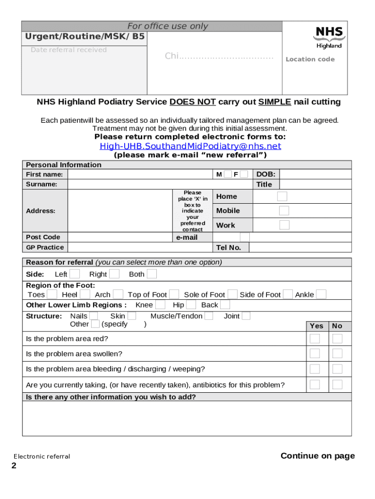 Podiatry South and Mid electronic referral - aviemoremedical co Doc ...