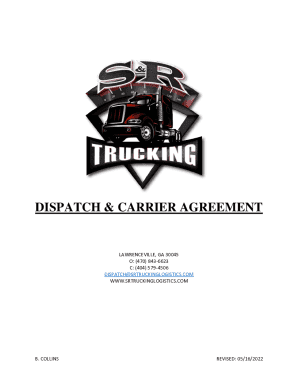 Fillable Online Dispatch + Carrier Agreement Fax Email Print - pdfFiller