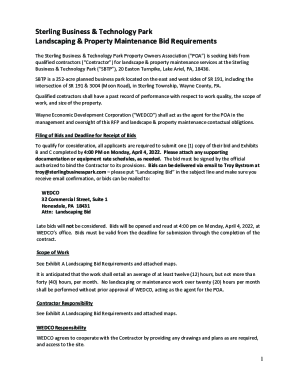 Fillable Online Request for Bids - Draft form Fax Email Print - pdfFiller