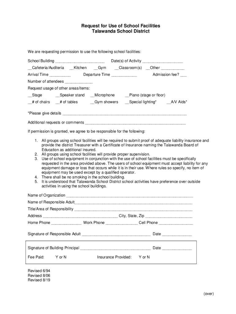 Fillable Online Permission Request Letter to Use School Facility ...