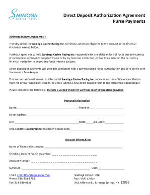 Fillable Online Free Direct Deposit Authorization Form - PDFWordeFormsDirect Deposit ...