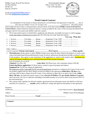 Fillable Online Weed Control Contract Fax Email Print - pdfFiller