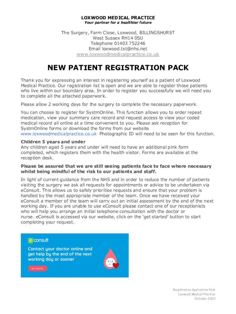 Fillable Online New Patient Registration form Fax Email Print - pdfFiller
