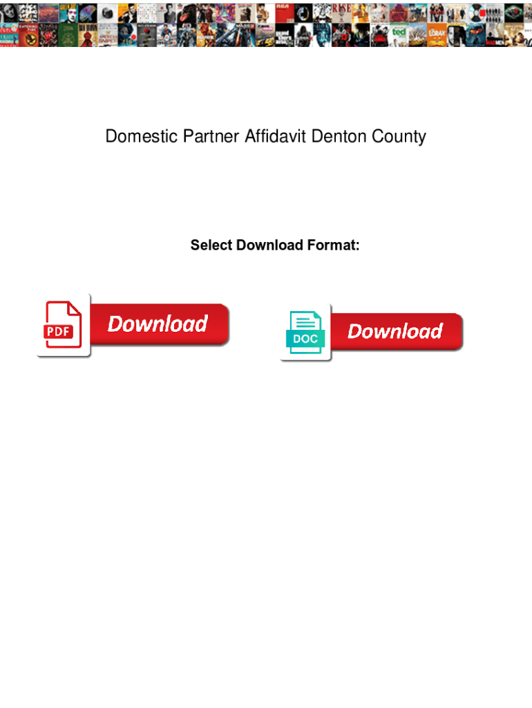 Fillable Online Domestic Partner Affidavit Form Texas Affidavitform