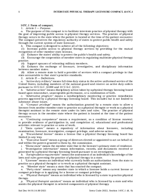 Fillable Online Get the free 147C.1 Form of compact. 1. Article I ...