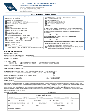 Fillable Online HEALTH PERMIT APPLICATION Fax Email Print - pdfFiller