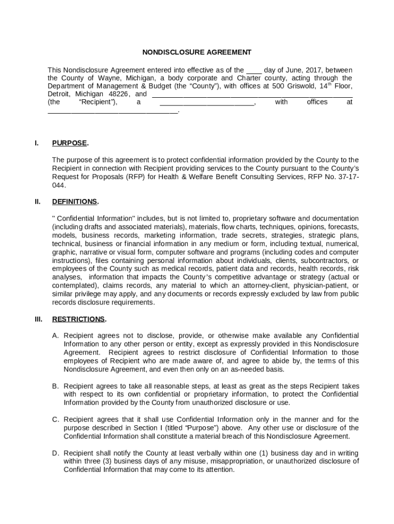 Sample Non-Disclosure Agreement Template - EveryNDA Doc Template ...
