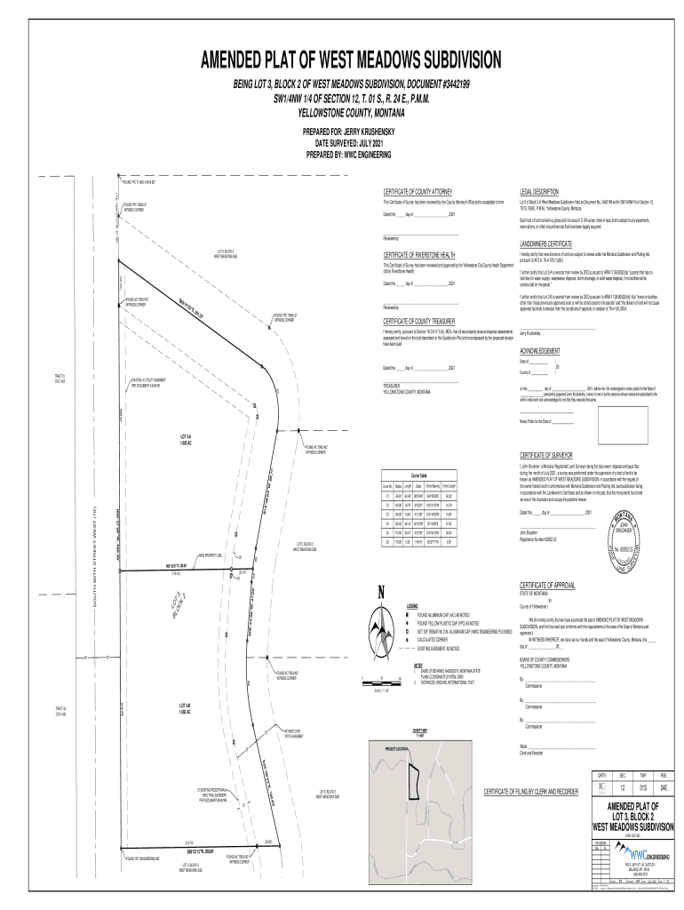 Fillable Online SUBDIVISION IMPROVEMENTS AGREEMENT AMENDED PLAT OF WEST ...