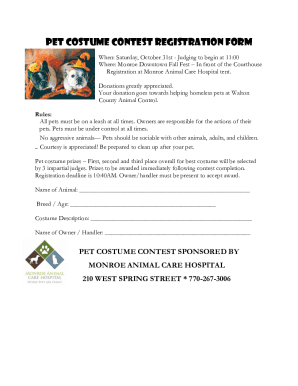 Fillable Online www.monroedowntown.comsitesdefaultPet costume CONTEST ...
