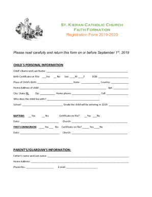 Fillable Online St. Kieran CCD registration form.docx Fax Email Print ...