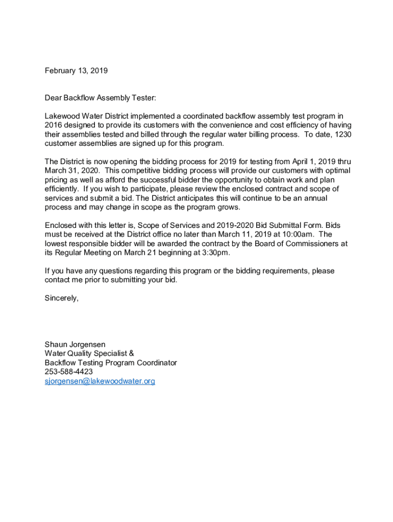 Fillable Online Backflow Assembly Test Report FormLakewood Water ...