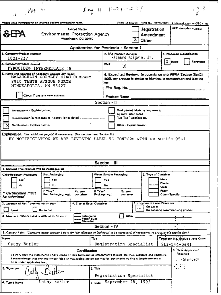 Fillable Online U.S. EPA, Pesticide Product Label, PYROCIDE ...