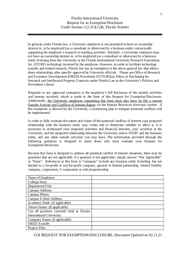 Advisory Legal Opinion - Standards of conduct law and ... - research fiu Doc Template | pdfFiller