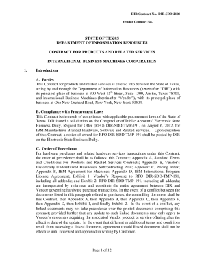 Fillable Online DIR Contracts - Texas Department of Information Resources Fax Email Print ...
