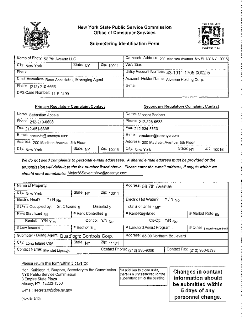 Fillable Online New York State Public Service Commission Office ...
