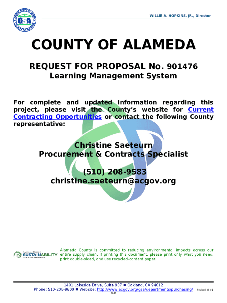 REQUEST FOR PROPOSAL LEARNING MANAGEMENT SYSTEM FOR ... Doc Template | pdfFiller