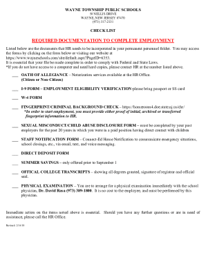 Fillable Online EE Form Checklist 2.14.19 Fax Email Print - pdfFiller