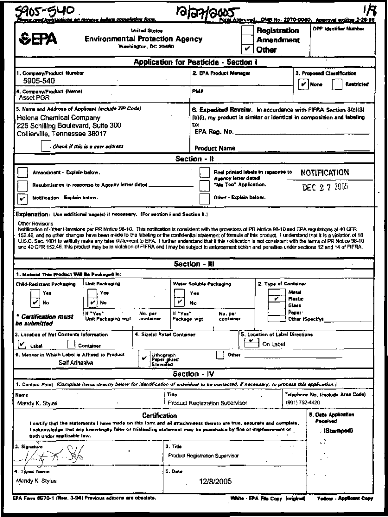Fillable Online Registration OPP Identifier Number &EPA . Amendment Fax ...