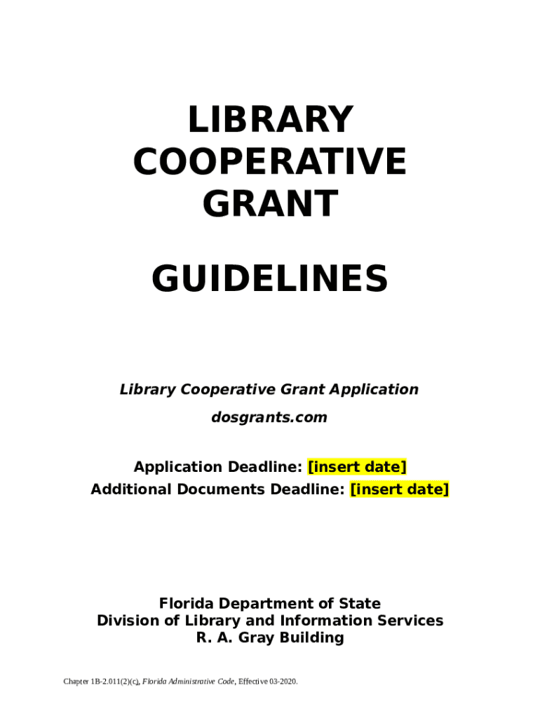 Library Cooperative Grant Application Doc TemplatepdfFiller Doc ...