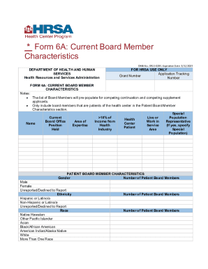 Fillable Online bphc hrsa Form 6A. FY 2023 Service Area Competition Fax ...