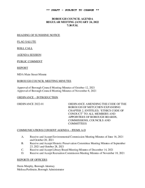 Fillable Online www.metuchennj.orgmetnjGOVERNMENTDRAFTSUBJECT TO CHANGE ...