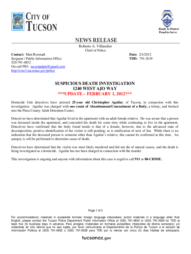 Fillable Online Ready to Protect, Proud to Serve Media Release Fax ...