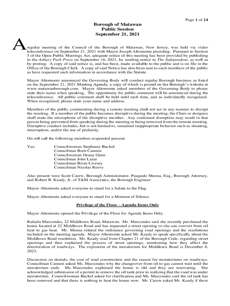 Fillable Online PDF Appendix Vol I.32 Matawan Borough - Monmouth County ...