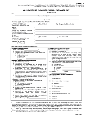 Annex A.doc - ANNEX A APPLICATION TO PURCHASE FOREIGN ... Doc Template | pdfFiller