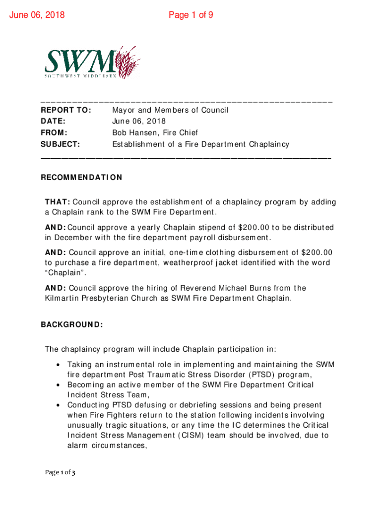 Fillable Online Chaplaincy Council Report Fax Email Print - pdfFiller