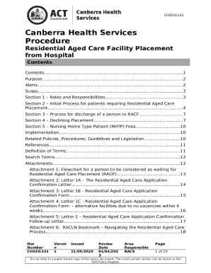 Aged Care Services in Canberra - healthdirect Doc Template | pdfFiller