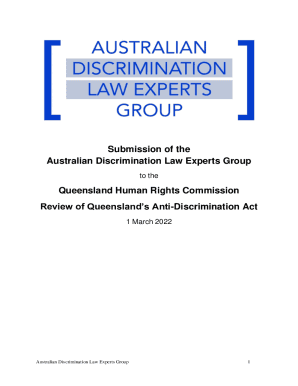Fillable Online Submission of the Australian Discrimination Law Experts ...
