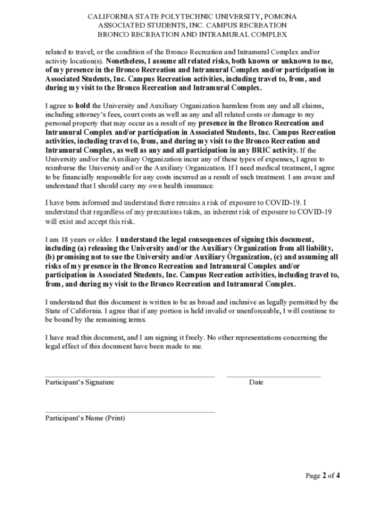 Fillable Online ASI Campus Recreation Member Liability Waiver. Member ...