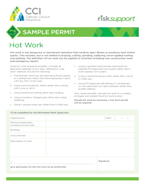 Fillable Online Osha Hot Work Permit TemplateDaily Catalog Fax Email ...