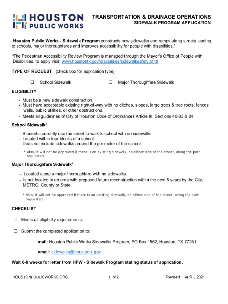 Fillable Online HPW -Sidewalk Program application template3a Fax Email Print - pdfFiller