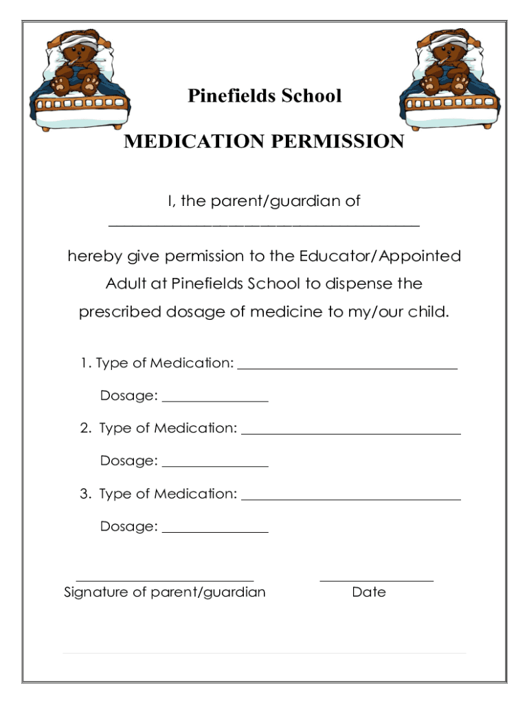 Fillable Online Medication Permission and Administration Form Fax Email ...