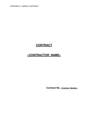 Fillable Online Appendix E- Sample Contract CONTRACT FOR PROFESSIONAL ...