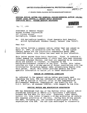 Fillable Online SPECIAL NOTICE LETTER (SNL) - BRYANT GRINDER CORP ...