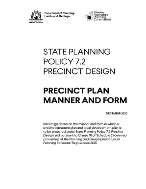Fillable Online State planning policy 7.2 precinct plan manner and form ...