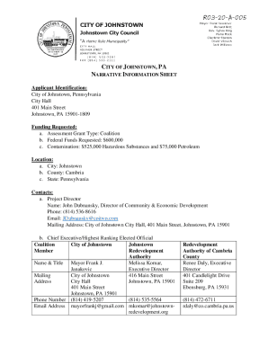 Fillable Online PA NARRATIVE INFORMATION SHEET - njit.edu Fax Email ...