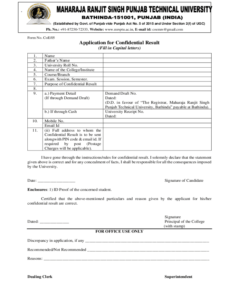 Fillable Online www.uslegalforms.com498783-coemrs-mrsptu-ac-inCoemrs ...