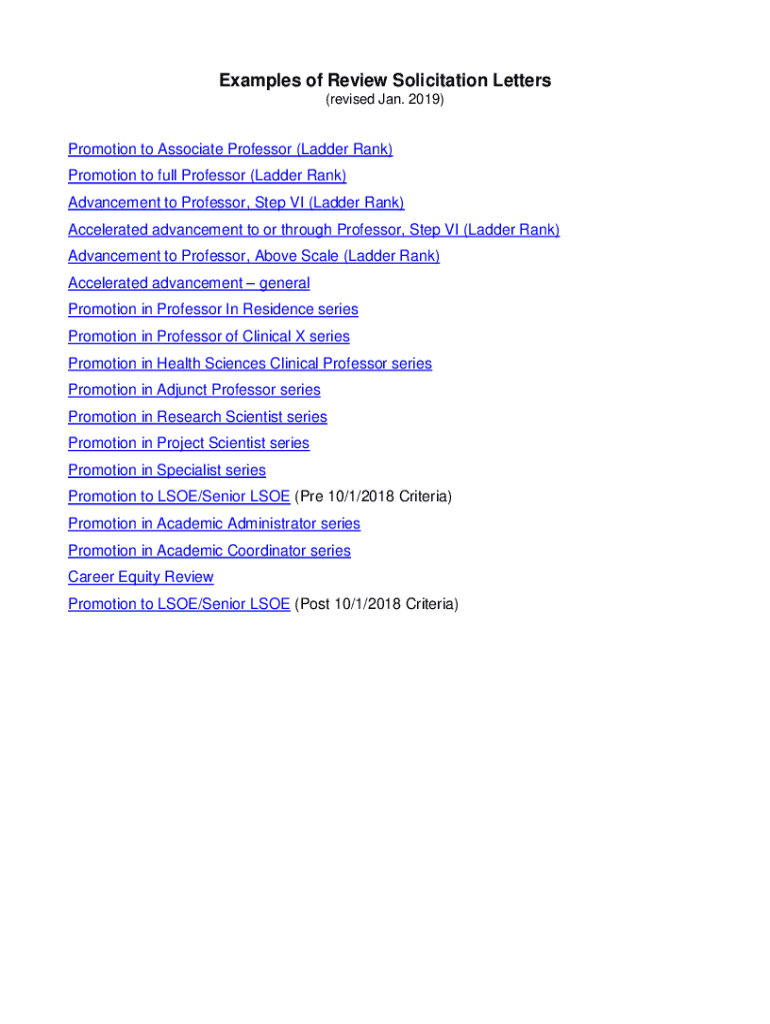 Fillable Online Review Solicitation Letter Samples - Academic Personnel ...