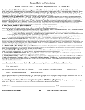 Fillable Online Financial Policy and Authorization Fax Email Print ...