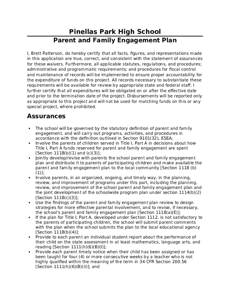 Title I Ination / PCS Title I Parent Family Engagement ... Doc Template ...