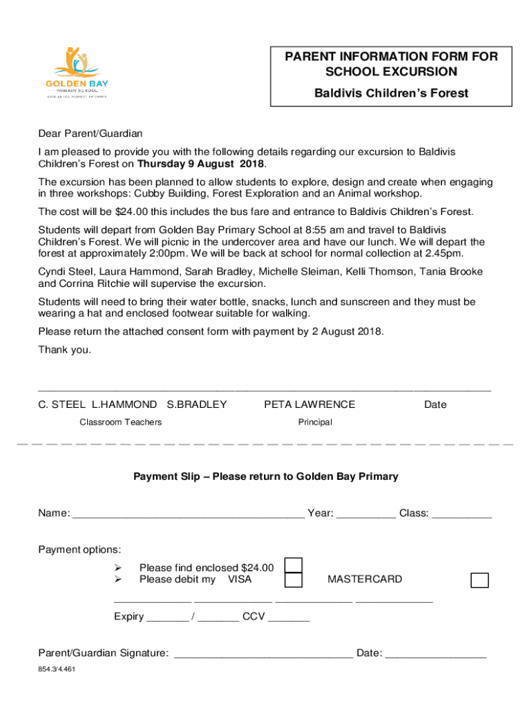 Fillable Online PARENT INFORMATION FORM FOR SCHOOL ... - goldenbayps.wa ...