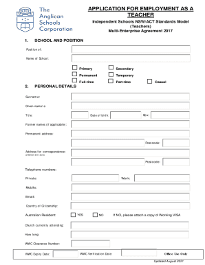 Fillable Online PDF Employment Application Form Cornerstone Middleton ...