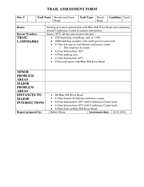 Fillable Online TRAIL ASSESSMENT FORM Fax Email Print - pdfFiller