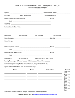 Fillable Online Nevada Department of Transportation Sample ClausesLaw ...