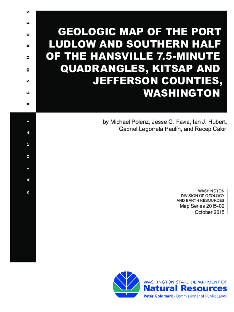 Fillable Online ww4 dnr wa Geologic Map of the Port Ludlow and Southern ...